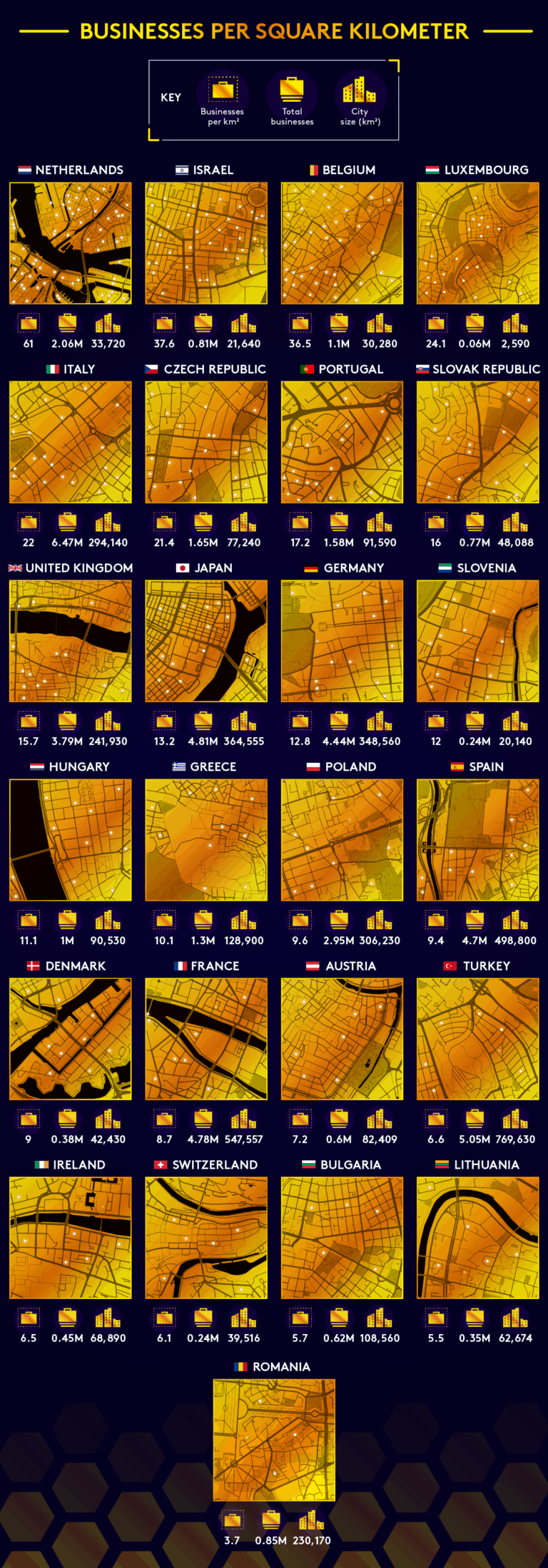 Top World Business Hubs In 2023: Business Density Per Capita ...